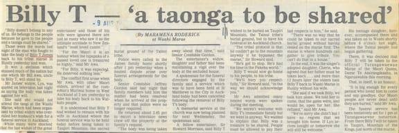 Billy T James' death left 'huge gap in New Zealand culture' - NZ Herald