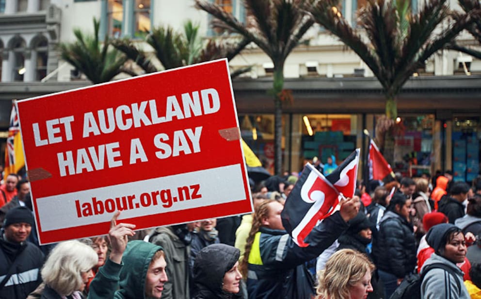 Auckland Super City hikoi protest - NZ Herald