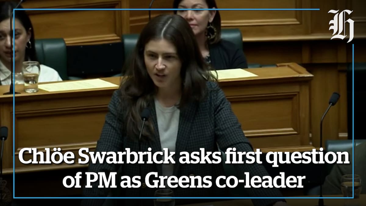Chlöe Swarbrick Asks First Question Of Pm As Greens Co Leader Nz Herald